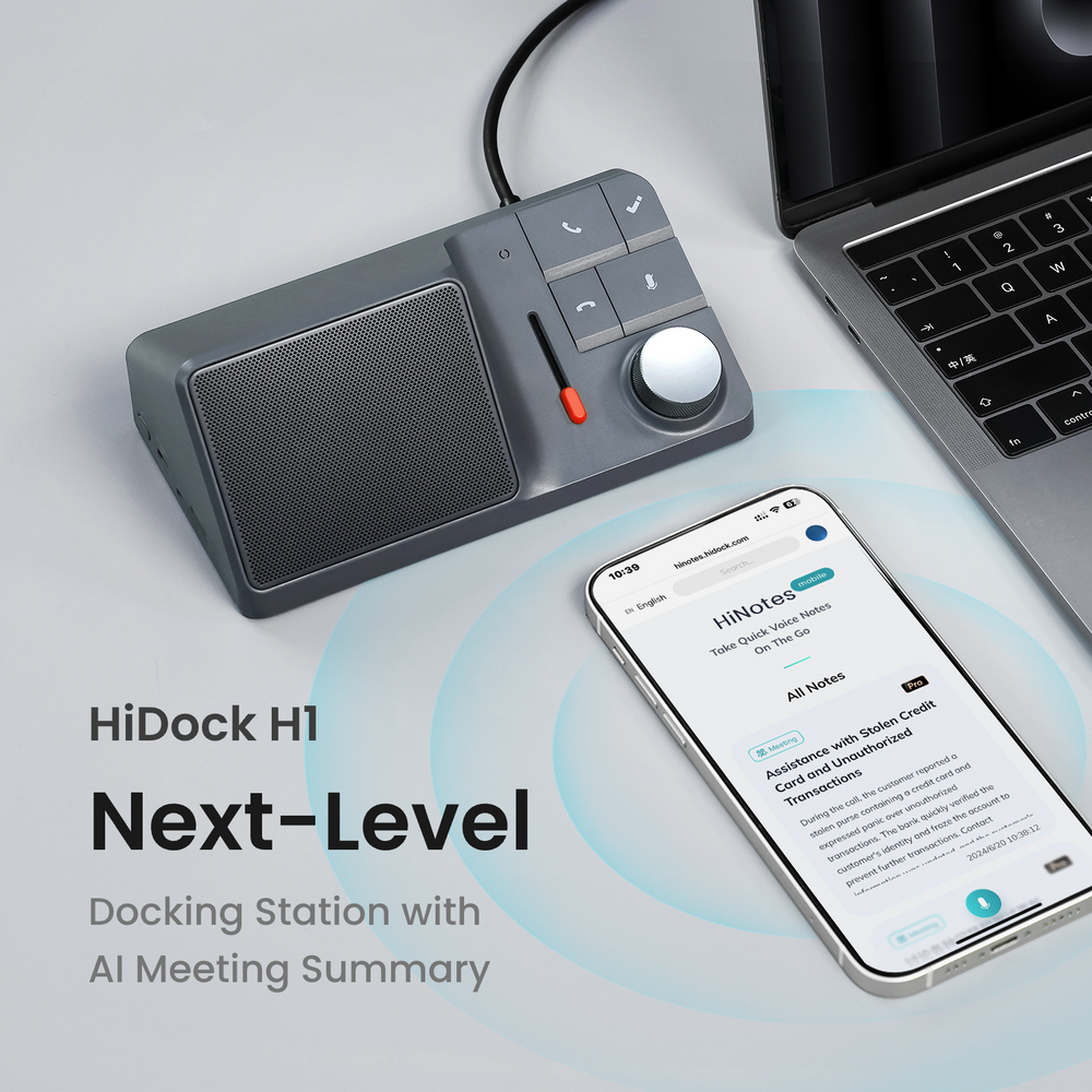 HiDock - ChatGPT Powered Audio Dock with AI Summary
